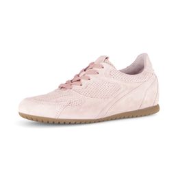 Sneaker Gabor "DAVOS", Damen, Gr. 39, rosa, Ziegenveloursleder, Schuhe Sneaker, Freizeitschuh, Halbschuh, Schn&uuml;rschuh mit Lochmuster, G-Weite