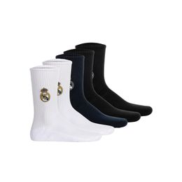 Kurzsocken REAL MADRID "Socken RM Crew Socks 5-Pack Embroidery 5er Pack", Damen, Gr. 43-46, bunt (wei&szlig;, dunkelblau, schwarz), Obermaterial: 80% Baumwolle CO. 18% Polyamid PA. 2% Elasthan EL., Socken Kurzsocken