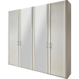 Kleiderschrank Wiemann "Bern", wei&szlig; (wei&szlig;, kristallspiegel), B:197,3cm H:216cm T:58cm, Glas, Holzwerkstoff, Schr&auml;nke, Kleiderschrank, hochwertige Beschl&auml;ge inkl. T&uuml;rd&auml;mpfung