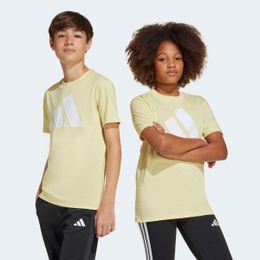 T-Shirt adidas Sportswear "ESSENTIALS KIDS", Jungen, Gr. 176, gelb (powder gelb, wei&szlig;), Obermaterial: 100% Baumwolle, normal, Rundhals, Shirts T-Shirt, f&uuml;r Kinder und Teens, mit Rundhalsausschnitt, aus 100 % Baumwolle