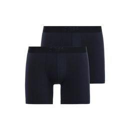 Boxer BOSS "Boxer 2P UltraSoft", Herren, Gr. XL, 2 Stk., blau, Jersey, Obermaterial: 90% Modal, 10% Elasthan, unifarben, k&ouml;rpernah, Unterhosen Boxer, mit tonalem BOSS Logo-Elastikbund