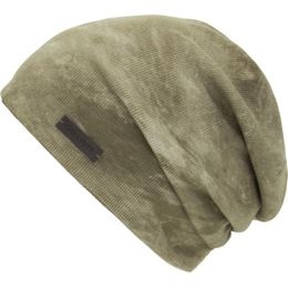 Beanie Chillouts "Opua Hat", Herren, khaki, Web, Baumwollmischung, meliert, M&uuml;tzen Beanie, Materialmix, dehnbar, doppellagig