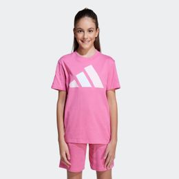 T-Shirt adidas Sportswear "ESSENTIALS KIDS", Jungen, Gr. 140, wei&szlig; (pink fusion, clear pink, wei&szlig;), Obermaterial: 100% Baumwolle, normal, Rundhals, Shirts T-Shirt, f&uuml;r Kinder und Teens, mit Rundhalsausschnitt, aus 100 % Baumwolle