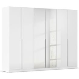 Dreht&uuml;renschrank OTTO HOME "Kleiderschrank Kleiderschr&auml;nke Schrank Garderobe AGORDO mit Glasfront", wei&szlig; (alpinwei&szlig;, glas kristallwei&szlig;), B:271cm H:210cm T:54cm, Holzwerkstoff, Schr&auml;nke, Dreht&uuml;renschrank, durchdachte Innenausstattung, in 8 Breiten und 2 H&ouml;hen MADE IN GERMANY