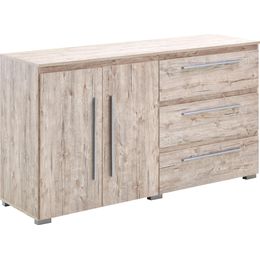 Kombikommode Home Affaire "Bali", beige (eiche, sand, nachbildung), B:169cm H:92cm T:50cm, Holzwerkstoff, Kunststoff, Sideboards, Kombikommode, mit Melamin-Oberfl&auml;che