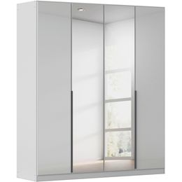 Dreht&uuml;renschrank OTTO HOME "Kleiderschrank Kleiderschr&auml;nke Schrank Garderobe AGORDO mit Glasfront", grau (seidengrau, glas seidengrau), B:181cm H:210cm T:54cm, Holzwerkstoff, Schr&auml;nke, Dreht&uuml;renschrank, durchdachte Innenausstattung, in 8 Breiten und 2 H&ouml;hen MADE IN GERMANY
