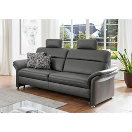 3-Sitzer DIE PLANBAR "PN-EM16031, mit Kopfst&uuml;tzen", grau, B:228cm H:119cm T:92cm, Sofas, 3-Sitzer, wahlweise mit Relaxauszug