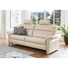 3-Sitzer DIE PLANBAR "PN-EM16031, mit Kopfst&uuml;tzen", beige (ecru), B:228cm H:119cm T:92cm, Sofas, 3-Sitzer, wahlweise mit Relaxauszug
