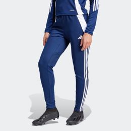 Trainingshose adidas Performance "TIRO 24", Damen, Gr. L, N-Gr, blau (team navy blau 2, wei&szlig;, normal, gr.), Obermaterial: 100% Polyester, Hosen Trainingshose