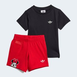 Trainingsanzug adidas originals "ADIDAS DISNEY MICKY MAUS -SET", Jungen, Gr. 62, rot (schwarz, better scarlet), Obermaterial: 100% Baumwolle, Sportanz&uuml;ge Trainingsanzug