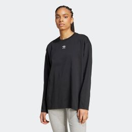 Langarmshirt adidas originals "ESSENTIALS LONGSLEEVE", Damen, Gr. M, schwarz, Obermaterial: 100% Baumwolle, Rundhals, Shirts Langarmshirt, lockerer Schnitt, Langarm, aus Baumwolljersey