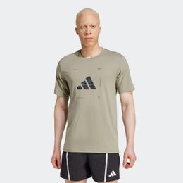 T-Shirt adidas Performance "CLIMACOOL TRAINING CAMO LOGO GRAPHIC", Herren, Gr. M, gr&uuml;n (silber pebble), Obermaterial: 70% Polyester, 30% Baumwolle, Shirts T-Shirt, Trainingsshirt mit CLIMACOOL, Logo mit Camoprint