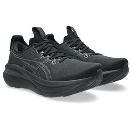 Laufschuh asics "GEL-NIMBUS 28", Herren, Gr. 44,5, schwarz, graphite grau, Synthetik, Schuhe Laufschuh, mit Knit-Obermaterial, mit FF BLAST PLUS D&auml;mpfung