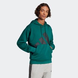 Kapuzensweatshirt adidas Sportswear "ESSENTIALS BIG LOGO FRENCH TERRY HOODIE", Herren, Gr. L, gr&uuml;n (collegiate gr&uuml;n, schwarz), Obermaterial: 55% Baumwolle, 36% Polyester, 9% Viskose, angesetztes B&uuml;ndchen, Sweatshirts Kapuzensweatshirt