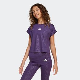 T-Shirt adidas Sportswear "ALL SPORTS ANIMALPRINT CROP", M&auml;dchen, Gr. 170, wei&szlig; (aurora plum, wei&szlig;), Obermaterial: 88% Polyester, 12% Elasthan, Shirts T-Shirt, sportlicher Stil, f&uuml;r Kinder, kurze &Auml;rmel, mit auff&auml;lligem Aufdruck