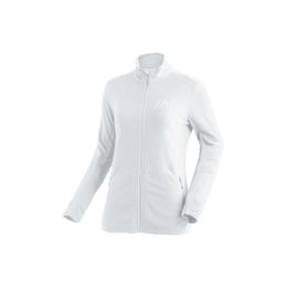 Fleecejacke Maier Sports "Denise Jacket W", Damen, Gr. 36, wei&szlig;, 100% Polyester, hoch geschlossener Ausschnitt, Jacken Fleecejacke, Damen Midlayer, atmungsaktiv schnelltrocknend, Full-Zip, Regular fit