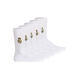 Kurzsocken REAL MADRID "Socken RM Crew Socks 5-Pack Embroidery 5er Pack", Damen, Gr. 43-46, wei&szlig;, Obermaterial: 80% Baumwolle CO. 18% Polyamid PA. 2% Elasthan EL., Socken Kurzsocken