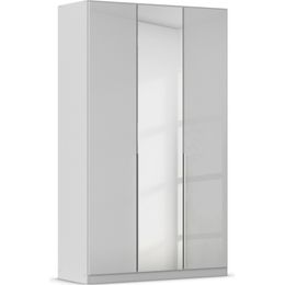 Dreht&uuml;renschrank OTTO HOME "Kleiderschrank Kleiderschr&auml;nke Schrank Garderobe AGORDO mit Glasfront", grau (seidengrau, glas seidengrau), B:136cm H:229cm T:54cm, Holzwerkstoff, Schr&auml;nke, Dreht&uuml;renschrank, durchdachte Innenausstattung, in 8 Breiten und 2 H&ouml;hen MADE IN GERMANY