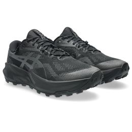 Trailrunningschuh asics "TRABUCO 14 Gore-Tex", Herren, Gr. 44,5, schwarz, graphite grau, Synthetik, Schuhe Trailrunningschuh, wasserdicht, profiliertes Gummi-Laufsohlenprofil, mit Schn&uuml;rung