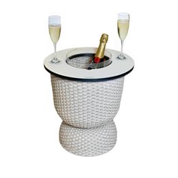 Beistelltisch COOTAB COOLER TABLE "3-in-1 Loungetisch mit Acryl-K&uuml;hler Paris 43 cm", beige (champagner), B:41cm H:43cm T:41cm, Tische, Beistelltisch, Wetterfest, Pflegeleicht, Hitzebest&auml;ndig