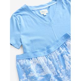 next Pyjama Damen Gr&ouml;&szlig;e L hellblau / wei&szlig; Winterkleid