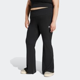 Leggings adidas originals "ESSENTIALS RIB FLARED &ndash; GROSSE GR&Ouml;SSEN", Damen, Gr. 2X, N-Gr, schwarz (schwarz, normal, gr.), Obermaterial: 46% Baumwolle, 45% Viskose, 9% Elasthan, Hosen Leggings, aus geripptem Material und mit ausgestelltem Bein