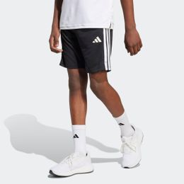 Shorts adidas Sportswear "TRAIN ESSENTIALS 3-STREIFEN KIDS", Damen, Gr. 128, N-Gr, schwarz-wei&szlig; (schwarz, wei&szlig;,), Obermaterial: 100% Polyester, Hosen Shorts