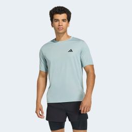 T-Shirt adidas Performance "WORKOUT ESSENTIALS BASE", Herren, Gr. S, wonder sage, Obermaterial: 100% Polyester, Rundhals, Shirts T-Shirt, regul&auml;re Passform, mit Climacool Technologie