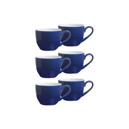 Ritzenhoff & Breker Espressotasse RITZENHOFF & BREKER "Espressotassen Doppio 80 ml 6er Set", blau (indigo blau), Porzellan, Trinkgef&auml;&szlig;e, Espressotasse