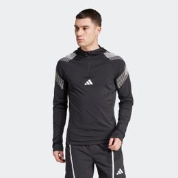 Trainingsjacke adidas Performance "PRO-SERIES QUARTER ZIP HOODED", Herren, Gr. XL, schwarz, Obermaterial: 83% Polyester, 17% Elasthan, Jacken Trainingsjacke
