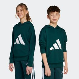 Kapuzensweatshirt adidas Sportswear "ESSENTIALS KIDS HOODIE", Damen, Gr. 164, aurora ivy, wei&szlig;, Obermaterial: 55% Baumwolle, 36% Polyester, 9% Viskose, normal, Rundhals, angesetztes B&uuml;ndchen, Sweatshirts Kapuzensweatshirt