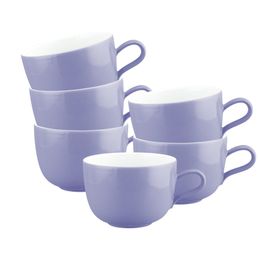 Tasse Seltmann Weiden "Milchkaffeetassen Liberty Pure Colors 380 ml 6er Set", lila (grape lila), B:10,3cm H:7,4cm &Oslash;:10,3cm, Porzellan, Trinkgef&auml;&szlig;e, Tasse, Sp&uuml;lmaschinenfest, Mikrowellensicher, Ofenfest