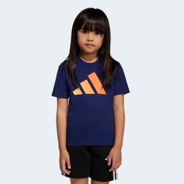 T-Shirt adidas Sportswear "ESSENTIALS KIDS", Jungen, Gr. 128, dunkelblau, semi ice tangerine, pure tangerine, pure orange, Obermaterial: 100% Baumwolle, normal, Rundhals, Shirts T-Shirt, sportlicher Stil, Kurzarm, aus Baumwolle