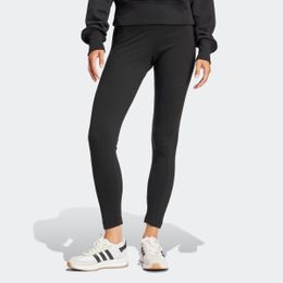 Trainingstights adidas Sportswear "ALL SZN RIB HIGH-WAIST 7/8-LEGGINGS", Damen, Gr. XS, N-Gr, schwarz (schwarz, normal, gr.), Obermaterial: 45% Baumwolle, 45% Viskose, 10% Elasthan, 7/8-L&auml;nge, Hosen Trainingstights