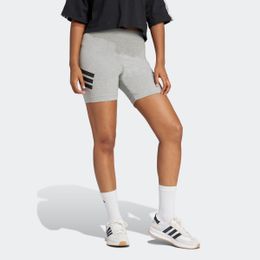 Shorts adidas Sportswear "FUTURE ICONS 3-STREIFEN KURZE LEGGINGS", Damen, Gr. XL, N-Gr, grau (medium grau heather, normal, gr.), Obermaterial: 90% Baumwolle, 10% Elasthan, Hosen Shorts