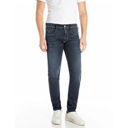 Slim-fit-Jeans Replay "Anbass", Damen, Gr. 36, L&auml;nge 34, blau (tiefblau), Denim/Jeans, Obermaterial: 90% Baumwolle, 8% Polyester, 2% Elasthan, slim fit normal, Jeans Slim-fit-Jeans