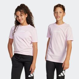 T-Shirt adidas Sportswear "ESSENTIALS KIDS", Jungen, Gr. 164, pink (clear pink, wei&szlig;), Obermaterial: 100% Baumwolle, Rundhals, Shirts T-Shirt, sportlicher Stil, Rundhalsausschnitt, l&auml;ssige Passform