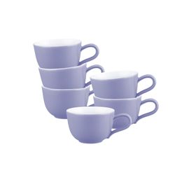 Espressotasse Seltmann Weiden "Espressotassen Liberty Pure Colors 90 ml 6er Set", lila (grape lila), B:7cm H:4,6cm, Porzellan, Trinkgef&auml;&szlig;e, Espressotasse, Sp&uuml;lmaschinenfest, Mikrowellensicher, Ofenfest