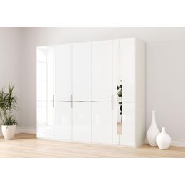 Kleiderschrank Musterring "Imola W", wei&szlig;, B:246,3cm H:216cm T:58cm, Floatglas, Holzwerkstoff, Schr&auml;nke, Kleiderschrank, Einlegeb&ouml;den und Kleiderstangen, mit Glast&uuml;ren inklusive Zierspiegel
