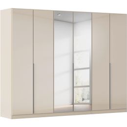 Dreht&uuml;renschrank OTTO HOME "Kleiderschrank Kleiderschr&auml;nke Schrank Garderobe AGORDO mit Glasfront", beige (beige, glas beige (champagner)), B:271cm H:229cm T:54cm, Holzwerkstoff, Schr&auml;nke, Dreht&uuml;renschrank, durchdachte Innenausstattung, in 8 Breiten und 2 H&ouml;hen MADE IN GERMANY