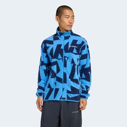 Fleecejacke adidas terrex "TERREX MULTI PRINTED", Herren, Gr. L, blau (ray blau, legend ink), Obermaterial: 100% Polyester, normal, Jacken Fleecejacke