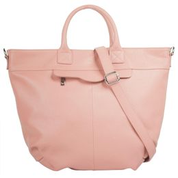 Henkeltasche Samantha Look, Damen, Gr. B/H/T: 43cm x 29cm x 11cm onesize, rosa, Leder, leicht gl&auml;nzend, unifarben, Taschen Henkeltasche, echt Leder, Made in Italy