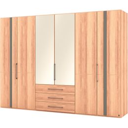 Kleiderschrank Musterring "Sorrent, Kleiderschrank, teilmassiv Eiche", braun, B:300cm H:217cm, Schr&auml;nke, Kleiderschrank, T&uuml;ren in Eiche massiv und als Parsol-Bronze-Spiegel, mit Schubk&auml;sten
