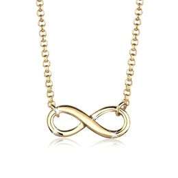 Choker Elli "Halskette Choker Infinity Symbol Unendlichkeit 925 Silber" Gr. 38, gold, Halsketten, Damen, ohne Stein, Silber 925 (Sterlingsilber), Choker
