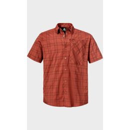 Sch&ouml;ffel Outdoorhemd SCH&Ouml;FFEL "Shirt Style Frolya MEN", Herren, Gr. 50, Normalgr&ouml;&szlig;en, 5590, rot, Oberstoff: 81% Polyester, 14% Nylon, 5% Elasthan, V-Ausschnitt, Hemden Outdoorhemd