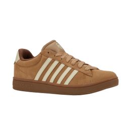 Sneaker K-Swiss "COURT TIEBREAK II SDE", Herren, Gr. 45, indian tan, cr&egrave;me brulee, gum, Leder, Schuhe Sneaker
