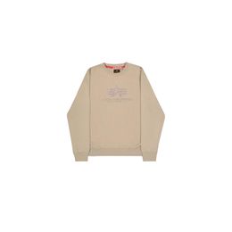Sweater Alpha Industries "Basic Sweatshirt Carbon", Herren, Gr. S, beige (vintage sand), Obermaterial: 80% Baumwolle, 20% Polyester, regular fit, Sweatshirts Sweater