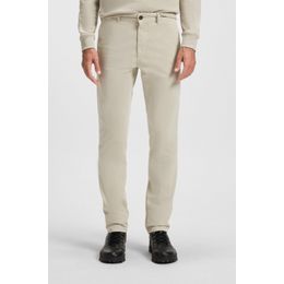 Chinohose BOSS Orange "slim", Herren, Gr. 36, L&auml;nge 32, beige (271 light beige), Web, Obermaterial: 97% Baumwolle, 3% Elasthan, unifarben, slim fit kn&ouml;chellang, Hosen Chinohose, mit Ges&auml;&szlig;taschen