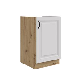 K&uuml;chen-Preisbombe Sp&uuml;lenschrank 50 cm Stilo Wei&szlig; + Eiche Artisan K&uuml;chenzeile K&uuml;chenblock K&uuml;che