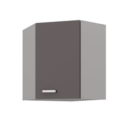 K&uuml;chen-Preisbombe Eckh&auml;ngeschrank 60x60 Hochglanz Grau K&uuml;chenzeile K&uuml;chenblock K&uuml;che Grey Bianca